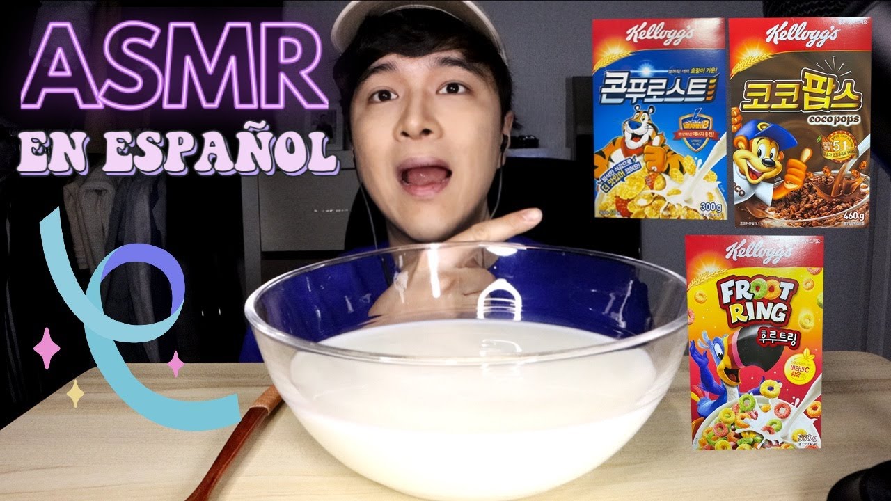 ASMR comiendo Tres tipos de cereales! 'COREANO'/Sonido de Comer/Mukbang ...