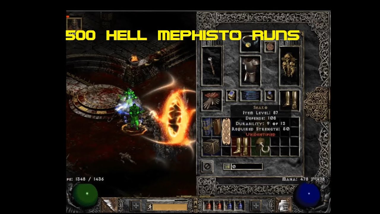 500 Hell Mephisto Runs (Part II) - Magic Find Diablo 2 LOD - YouTube