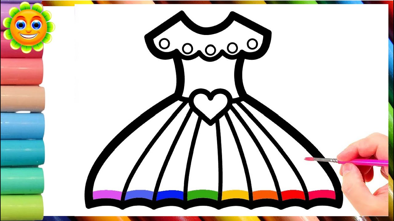 How Tod Draw Rainbow Dress Easy . Easy Dress drawing Step By Step - YouTube