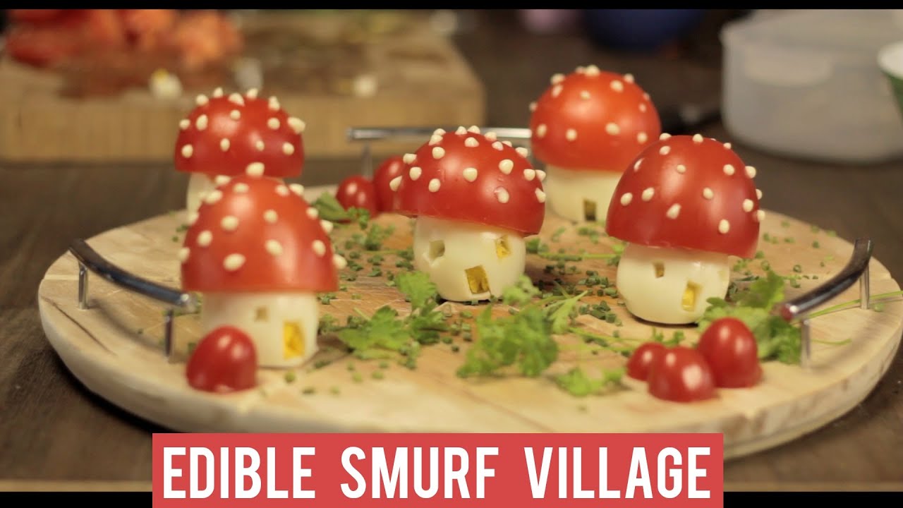 How to make... An edible Smurfs Village! (with eggs and tomatoes) # ...