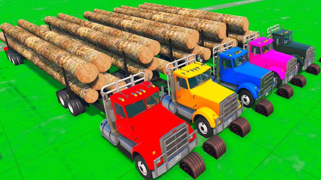 LOGGING TRUCK VS SPEEDBUMPS | Huge Cars Pileup #3 | 11 Cameras | BeamNG ...