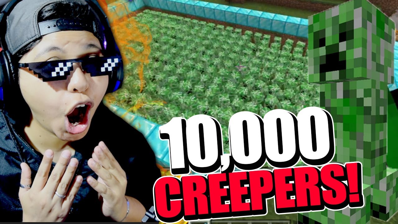 🔥 10,000 CREEPERS VS 1 NOOB en MINECRAFT !! 😱 *SALE MAL* | Pathofail ...