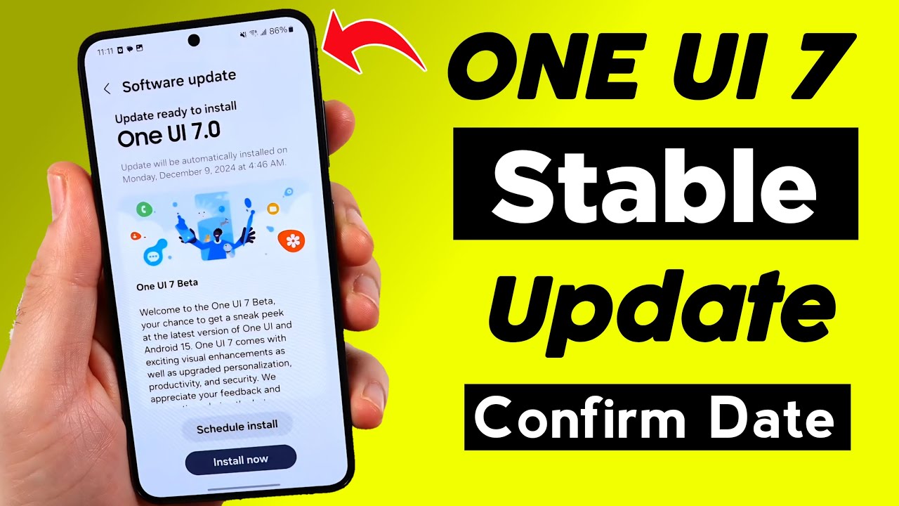 One Ui 7 Official Update | One UI 7 Stable Release Date | Android 15 ...