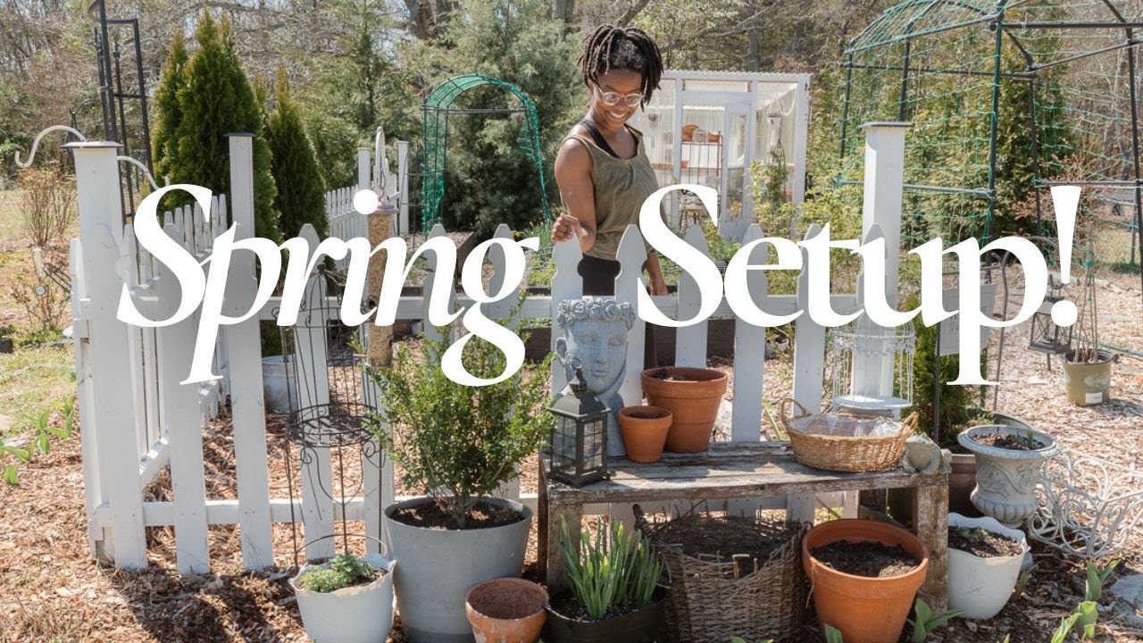 Setting Up My Spring Garden Display | Before the Plants Go In! - YouTube