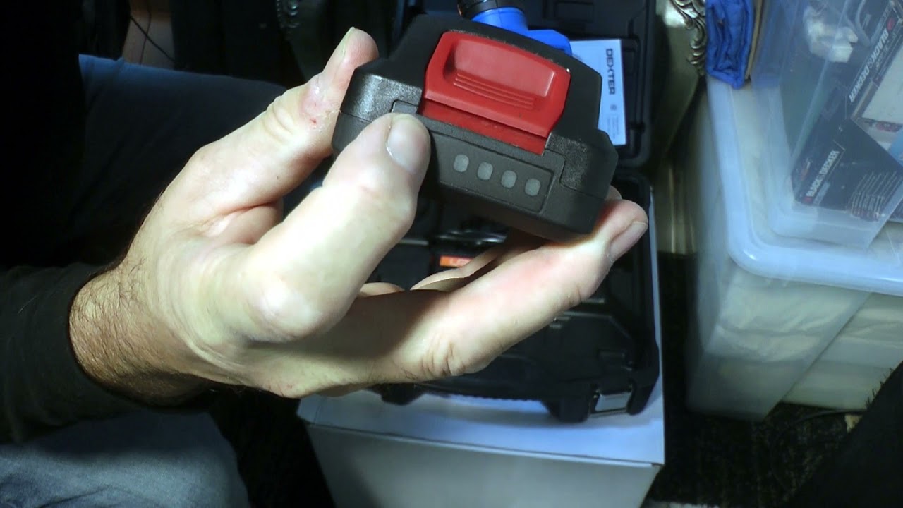 DEXTER hammer drill 20 V 2 batteries 2.5Ah - YouTube