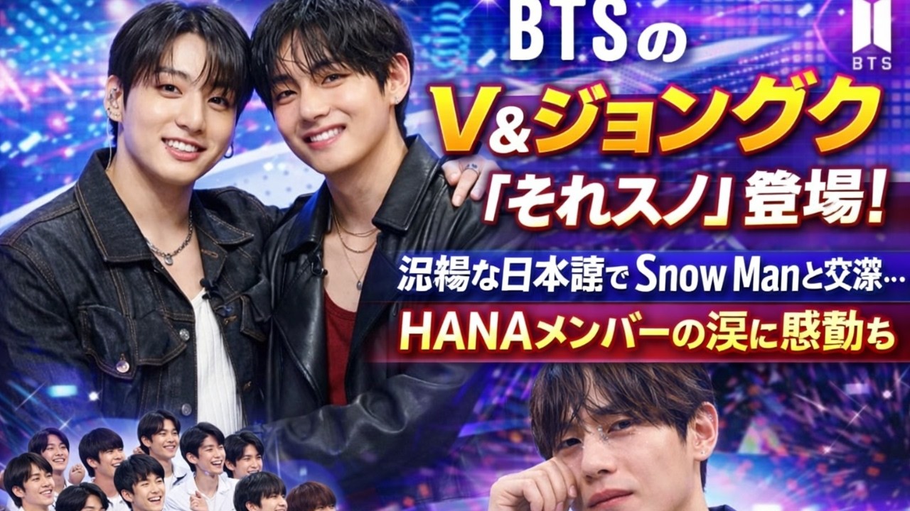 「BTS V＆ジョングク、『それSnow Man』出演でHANAメンバー号泣！日本語で交流＆感動のダンス共演」#BTS, #SnowMan ...