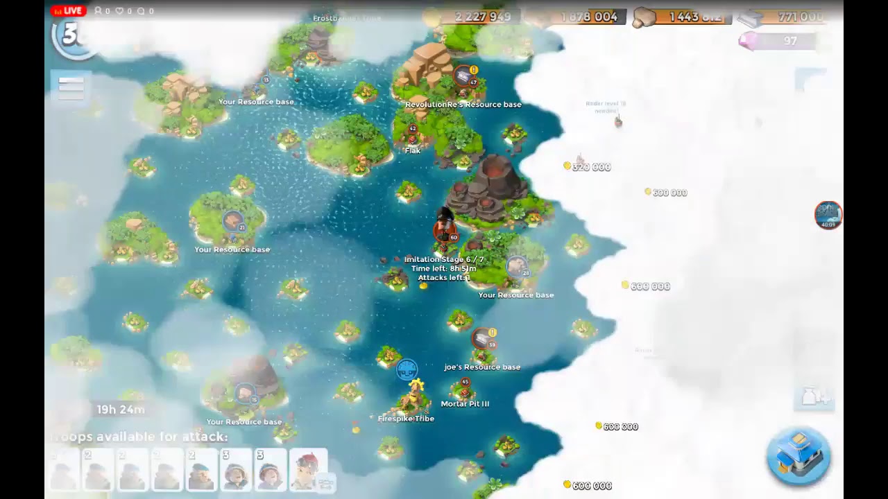 Boom Beach Map Clearing as hq 16 Part 10 + Imitation Game! - YouTube