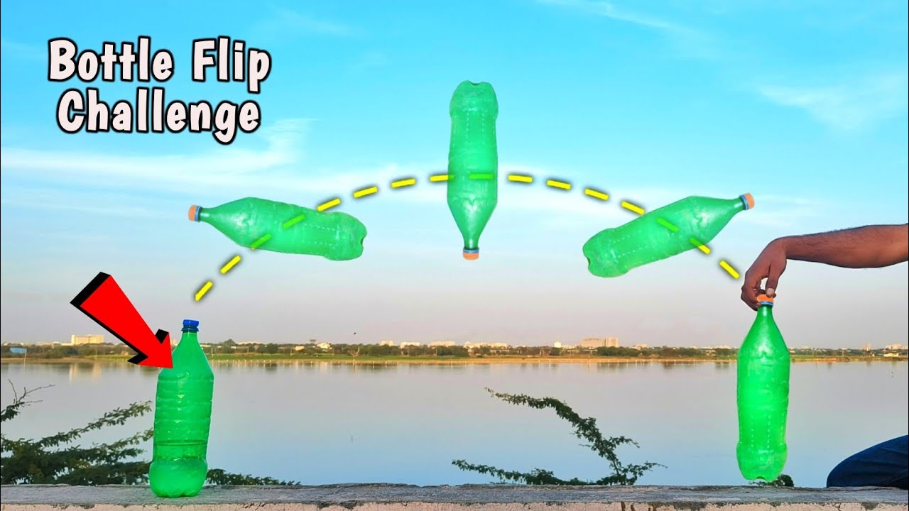 Bottle flip challange - I learned to flip the bottle, 100% - YouTube