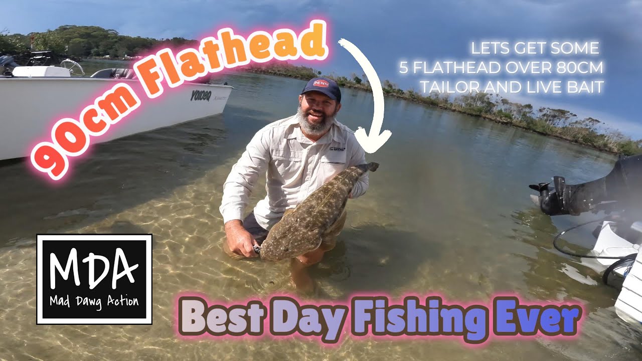 Flathead Fishing | 90cm Flathead | Best Day Ever - YouTube