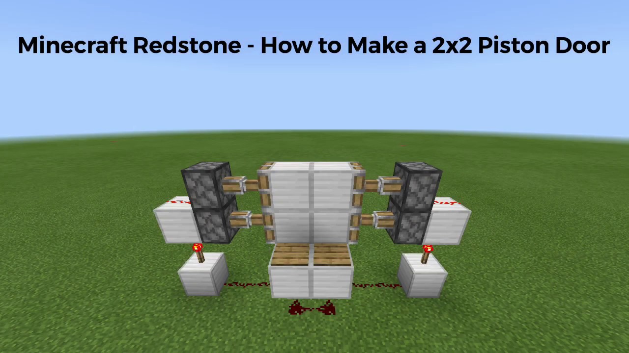 Minecraft Redstone - How to Make a Piston Door - YouTube
