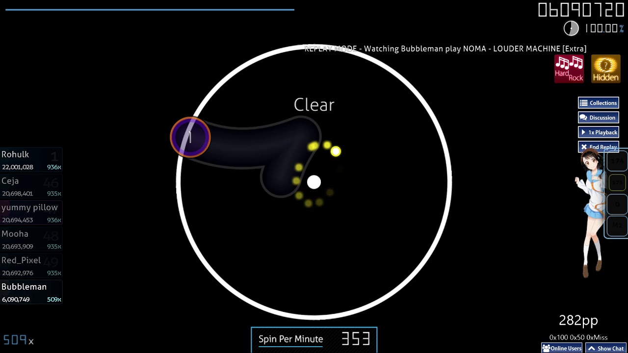 osu! | Bubbleman | NOMA - LOUDER MACHINE [Extra] +HD,HR SS 421pp #1 ...