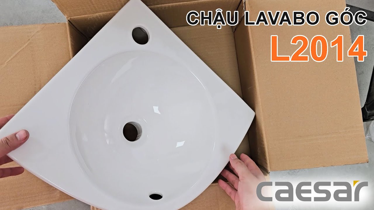 CAESAR L2014 - Mở hộp Chậu rửa mặt lavabo treo góc tường - VUATHIETBI.COM - YouTube