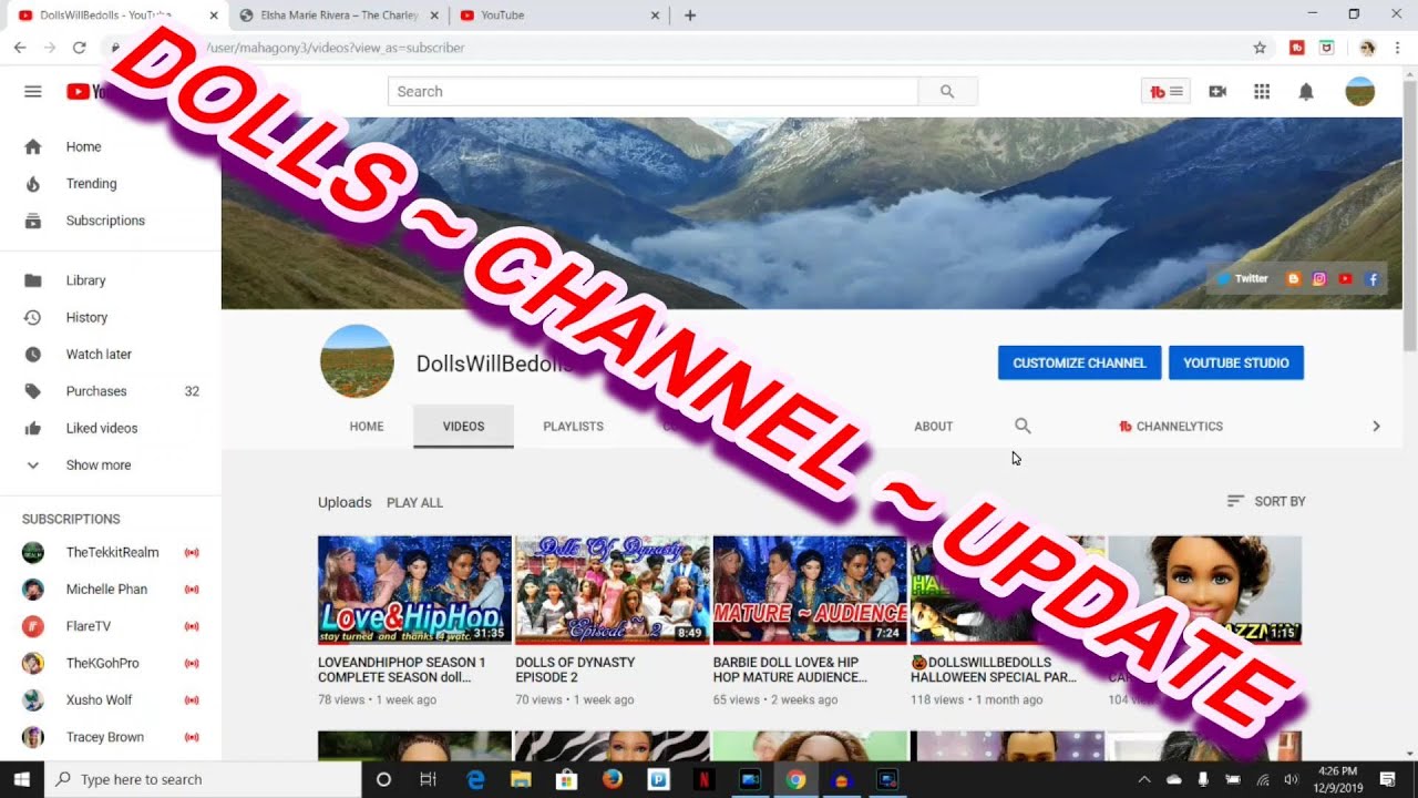 DOLLS CHANNEL UPDATE 2019 - YouTube
