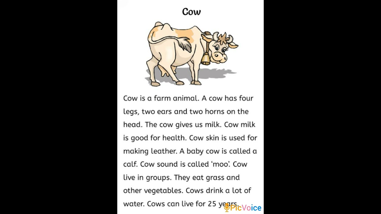 Short Paragraph :- Cow - YouTube