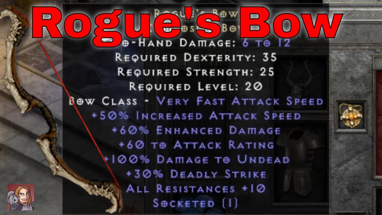 D2R Unique Items - Rogue's Bow (Composite Bow) - YouTube