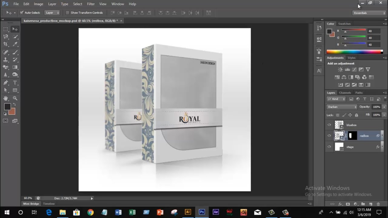 Premium Shirt Box Design | Packaging Design in Illustrator | Product ...