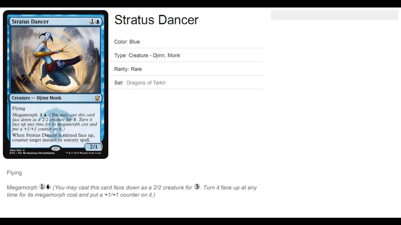 Dragons of Tarkir Spoiler!- Stratus Dancer - YouTube