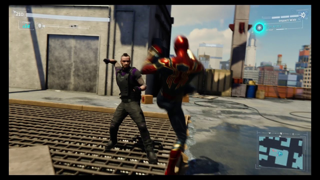 ps4 spider-man fisk hideout takedown with iron spider suit - YouTube