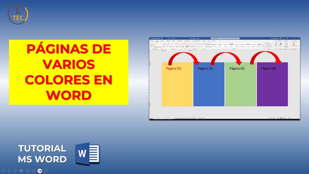 Aprende a colocar varios colores en las páginas de #word - YouTube