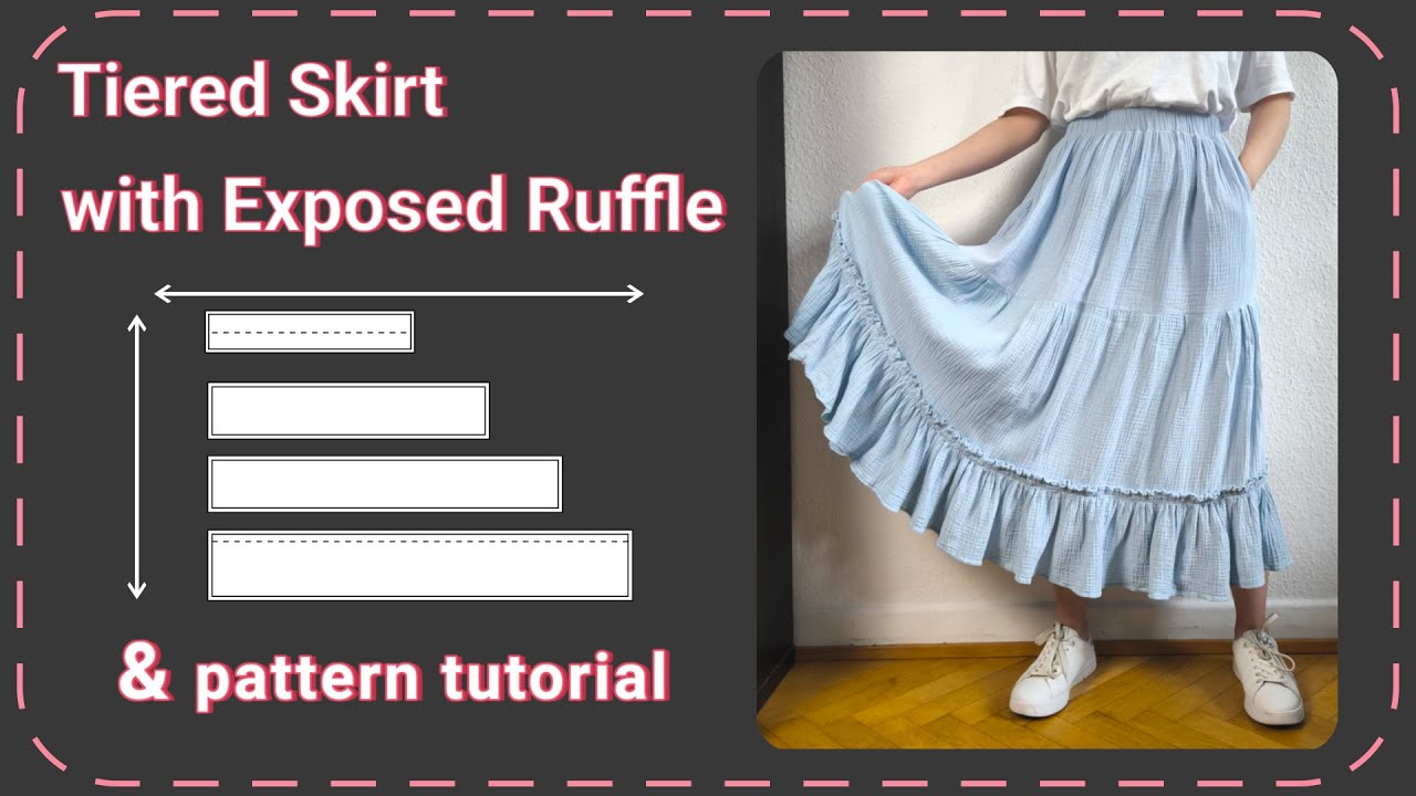 Tiered Ruffle Skirt Tutorial with Pockets - DIY Sewing - YouTube