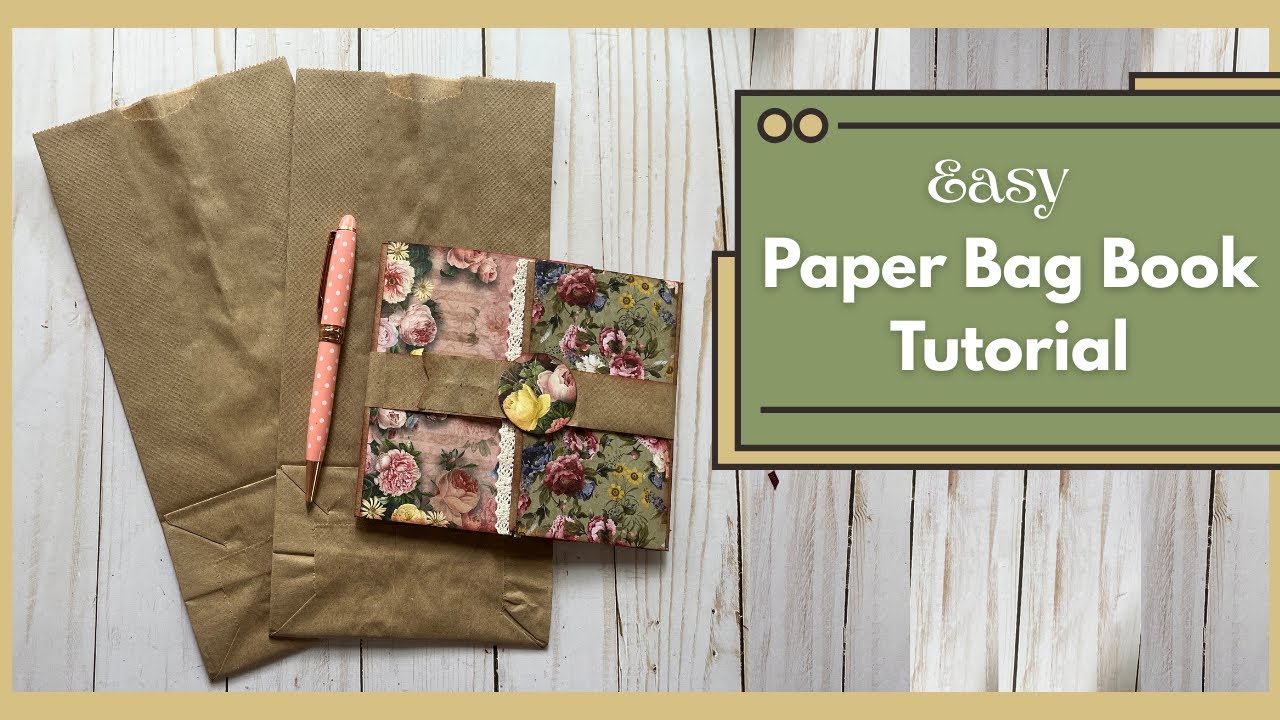 Easy Paper Bag Book Tutorial Paper Sack Craft #craftygiveaway - YouTube
