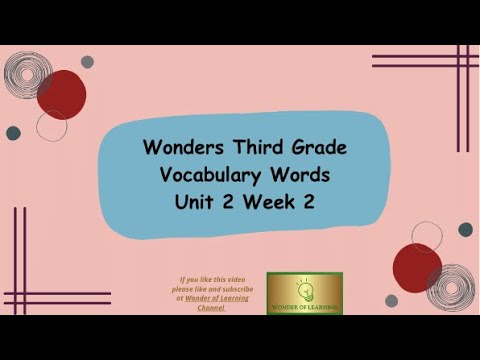 Wonders Grade 3 Vocabulary Unit 2 Week 2 - YouTube