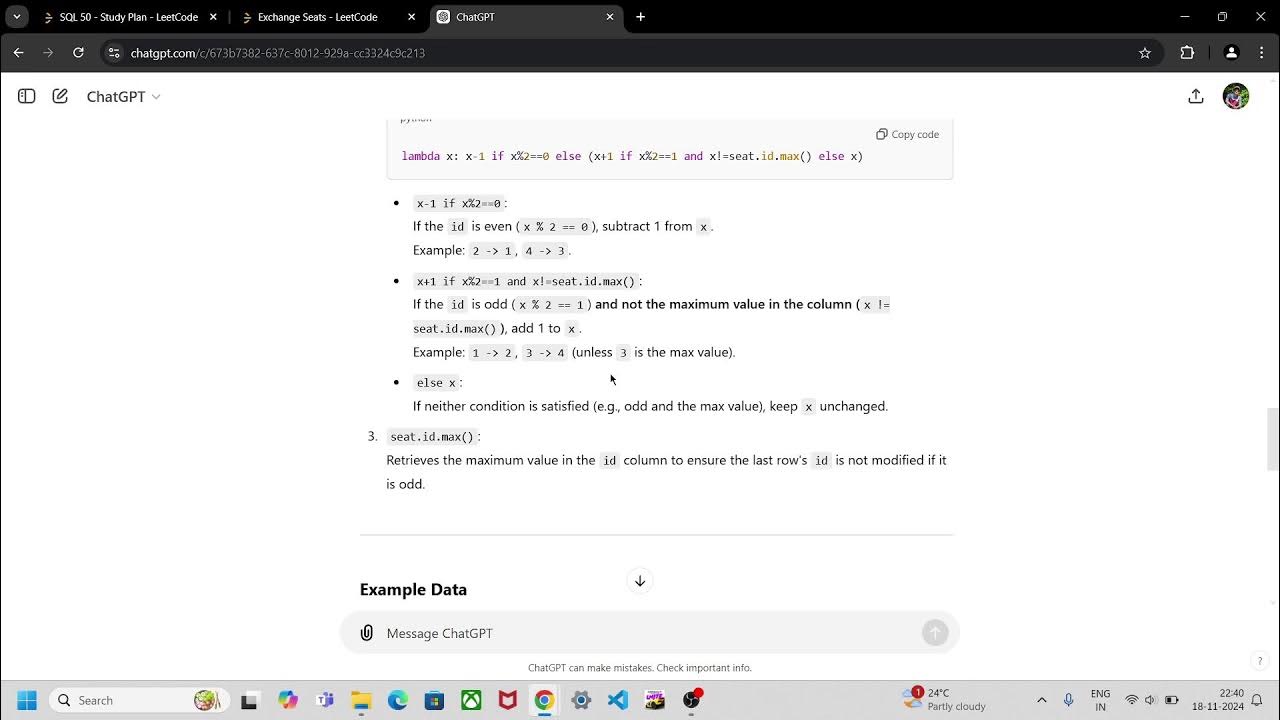 Leetcode Exchange Seats SQL and Pandas | Problem 38 - YouTube