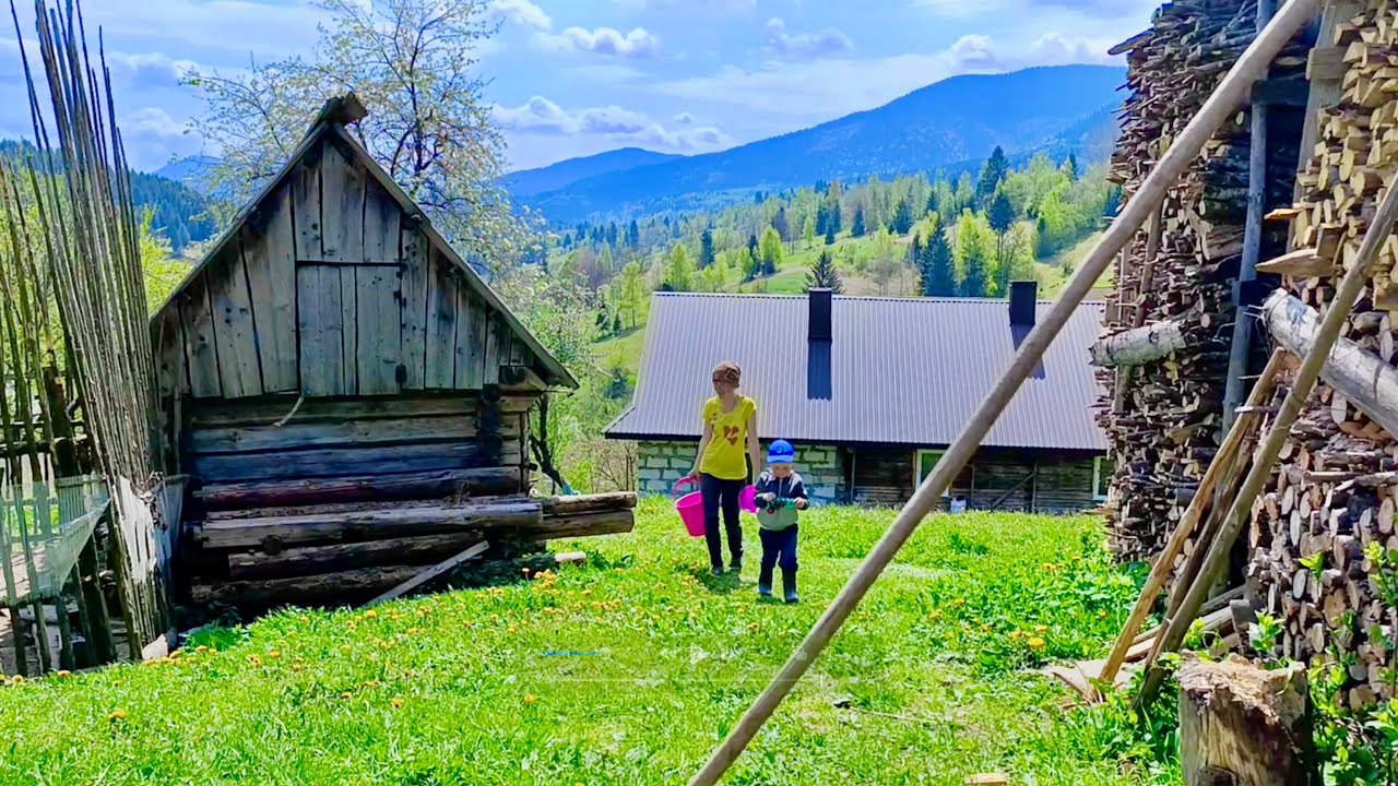 Rural life in a mountain village in harmony with nature - YouTube