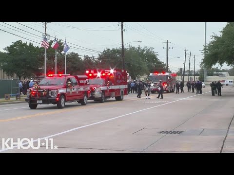 Raw video: Funeral procession for Houston firefighter who died from ...
