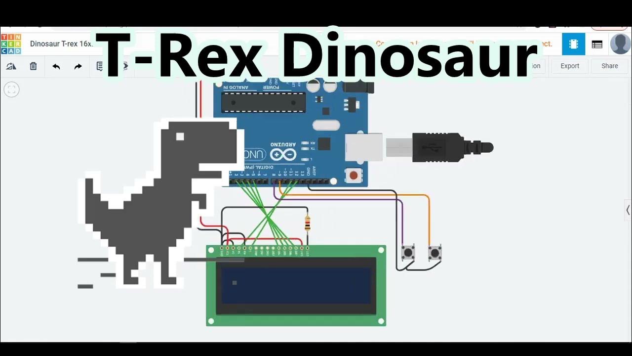 How to Make #Arduino T-Rex Dinosaur game With #Tinkercad Arduino Simulation - YouTube