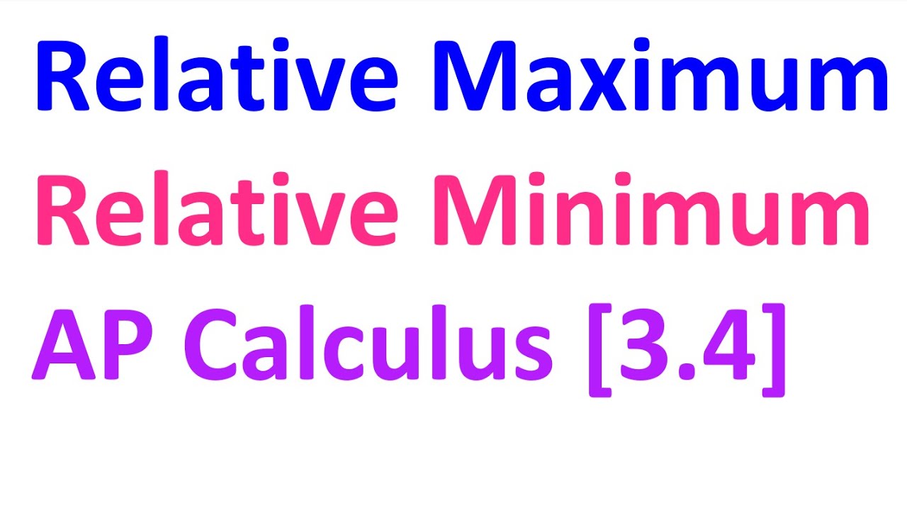 3.4A - Finding Relative Extrema Using the First and Second Derivative ...