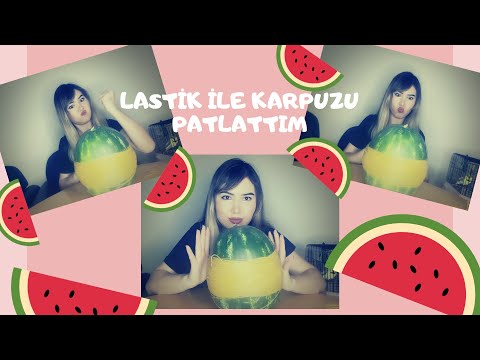 Lastik İle Karpuz PATLATTIM! 🍉|| LASTİKLE KARPUZ PATLATMA DENEYİ 2020!  #manyakdeney #challenge