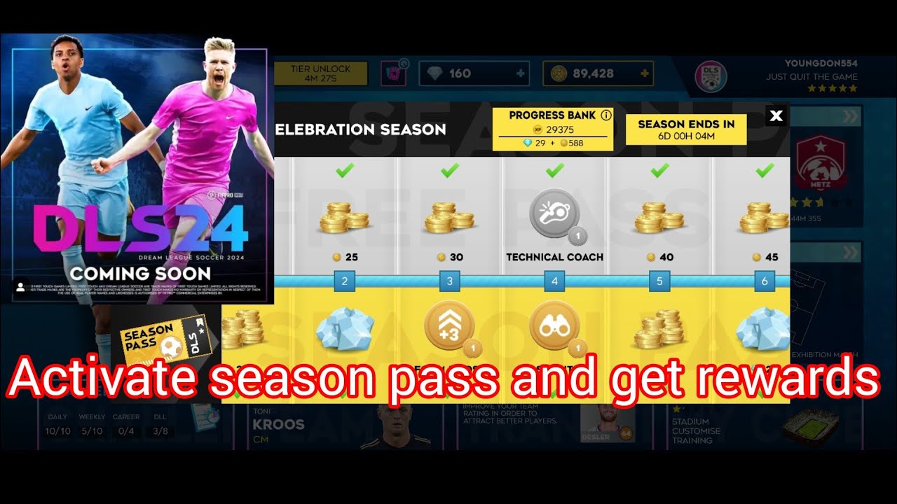 How to ACTIVATE SEASON PASS on DREAM LEAGUE SOCCER || UNLOCK SEASON ...