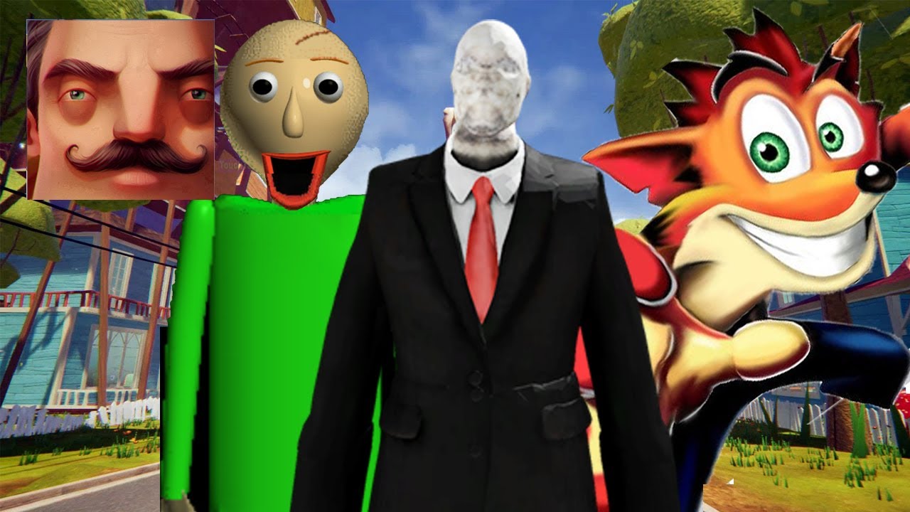 Hello Neighbor - New Secret Neighbor Slender Baldi Tron Crash Bandicoot History Gameplay ...