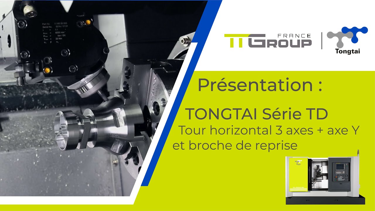 Tour horizontal 3 axes + axe Y avec broche de reprise TONGTAI Série TD ...