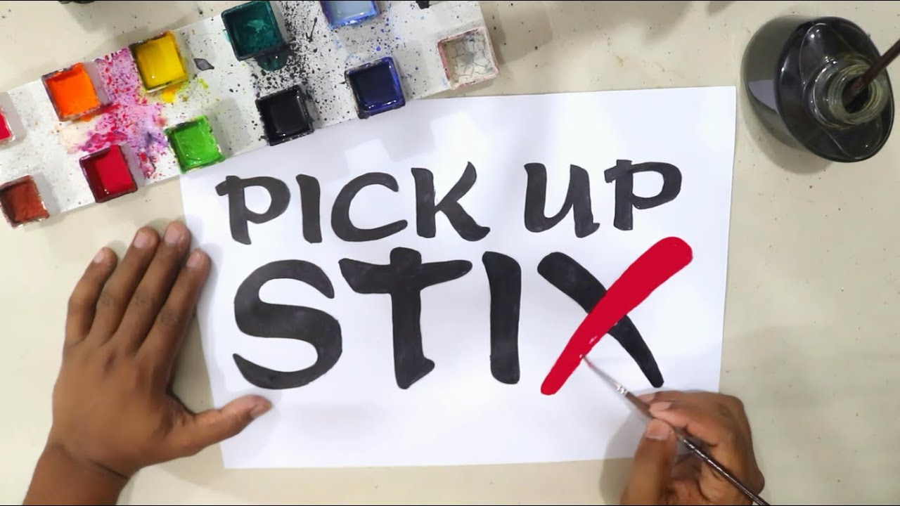 How to draw the Pick up Stix logo - YouTube