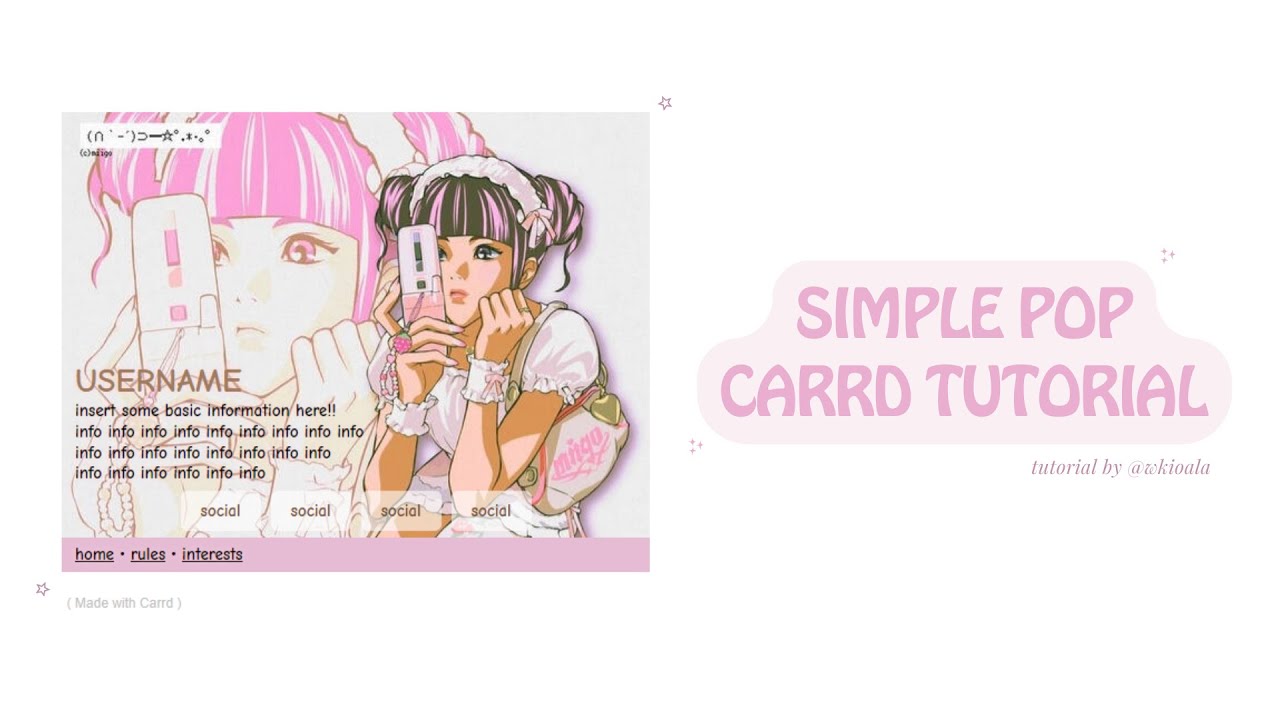 simple pop carrd tutorial! ⁺ © naocrrds - YouTube