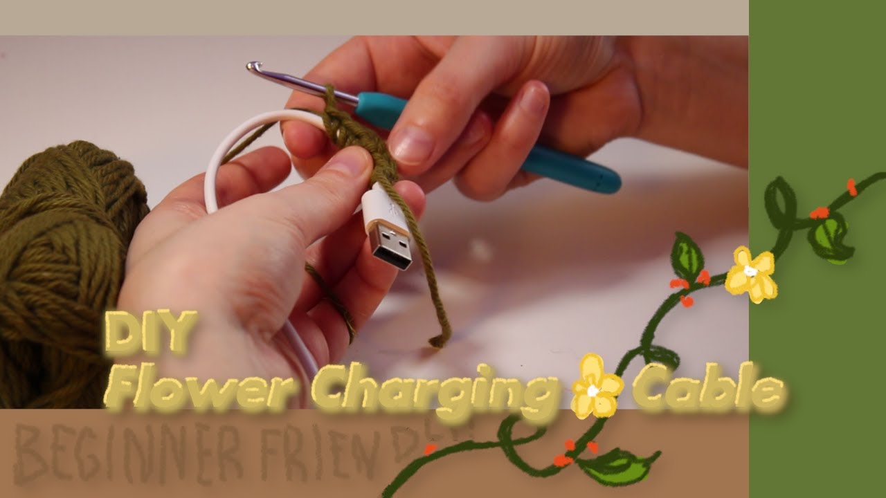 DIY Flower Charging Cable // Beginner's Crochet Tutorial - YouTube