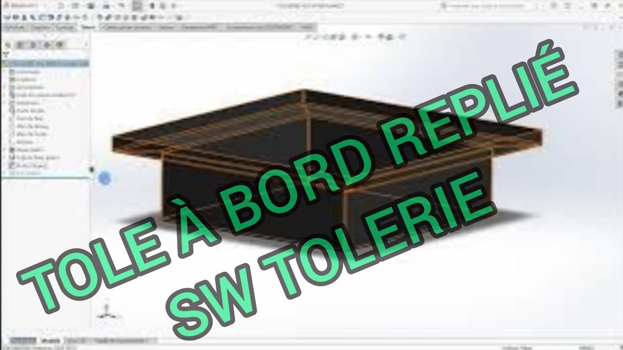 Tôlerie, tôle à bord replié (flange miter) Solidworks - YouTube