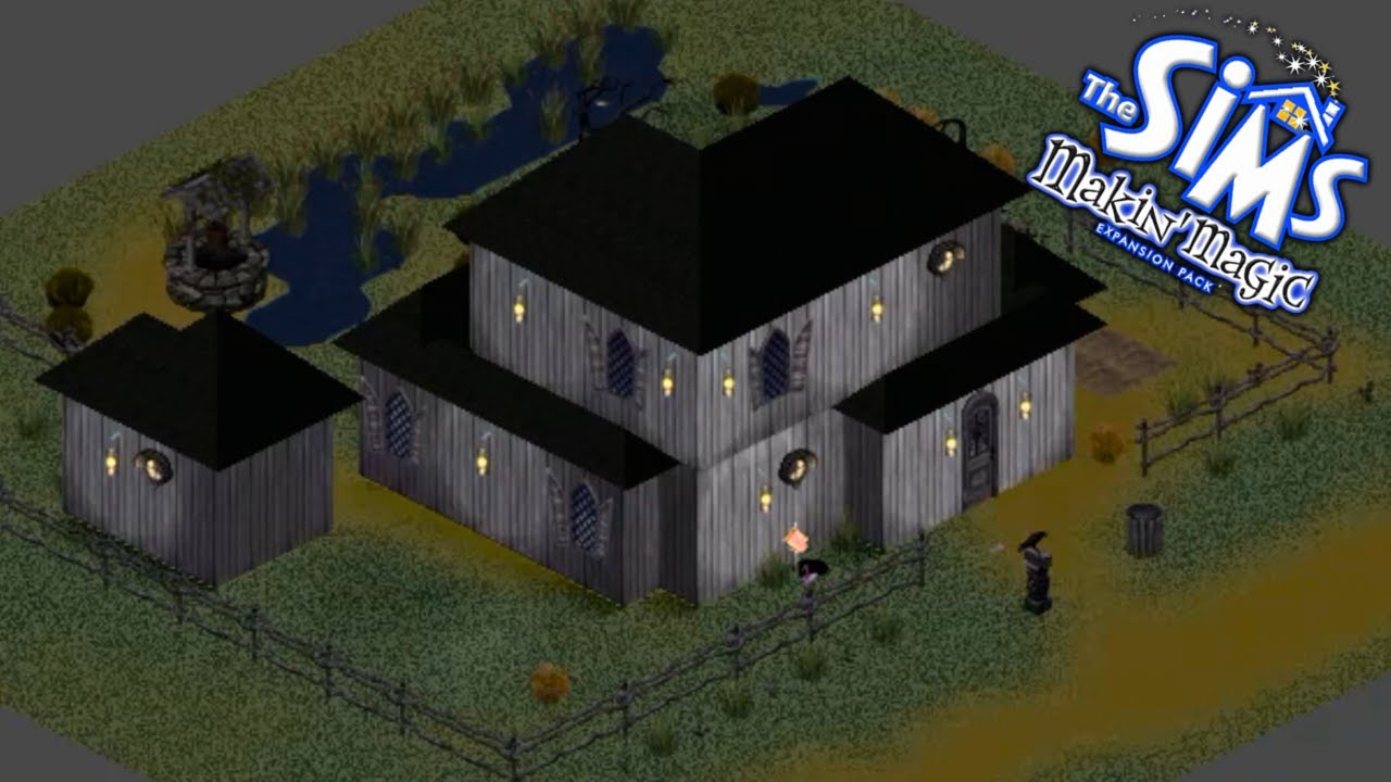 Building a spooky cottage in Magic Town in the Sims 1 - YouTube