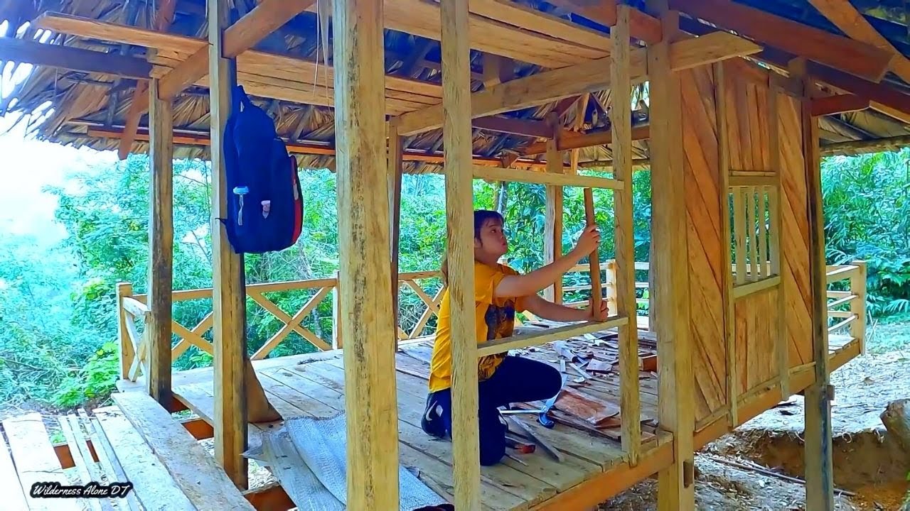FULL VIDEO: 30 Days A girl builds a wooden house alone in the ...