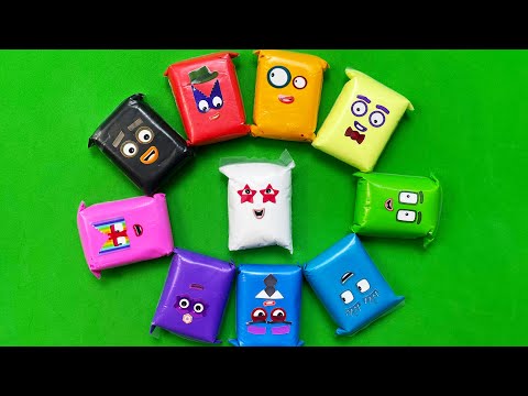 Numberblocks - Mixing”CLAY” With Bags | Satisfying Clay Video! - YouTube