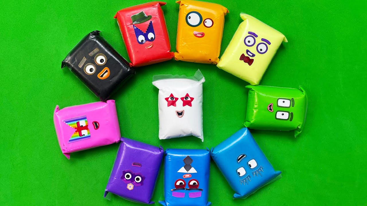 Numberblocks - Mixing”CLAY” With Bags | Satisfying Clay Video! - YouTube