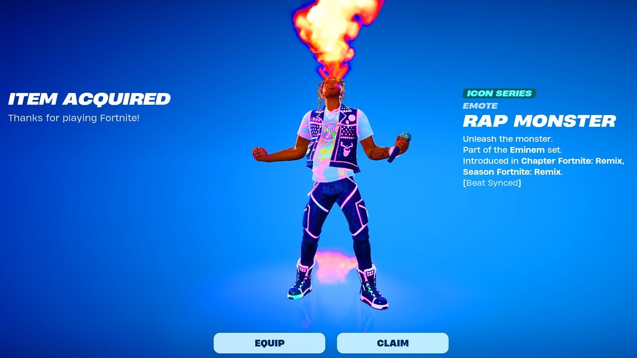 Purchasing ALL NEW KICKS & RAP MONSTER EMOTE IN FORTNITE! - YouTube