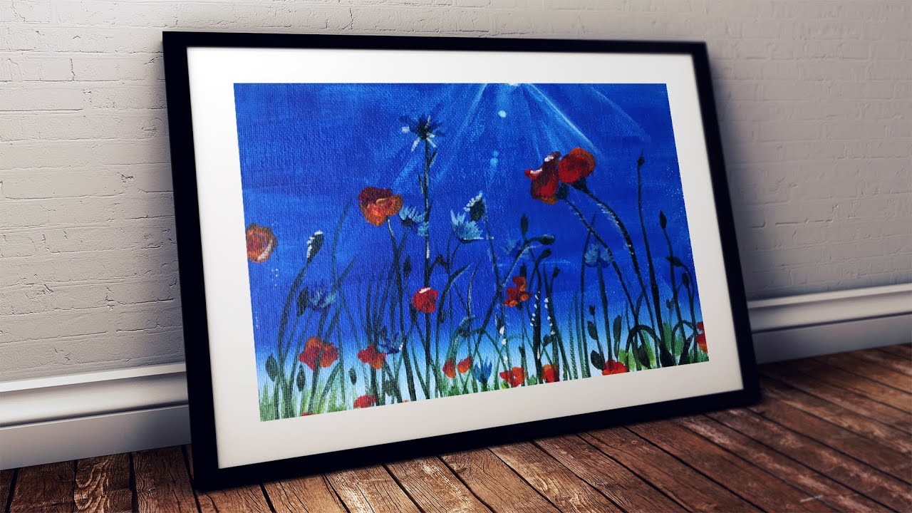 ACRYLIC PAINTING FOR BEGINNERS | HOW TO PAINT RED POPPIES WITH ACRYLICS ...