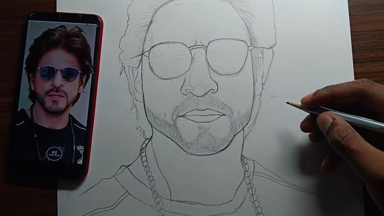 Shahrukh Khan😍 outline tutorial for beginners very easy to draw ...