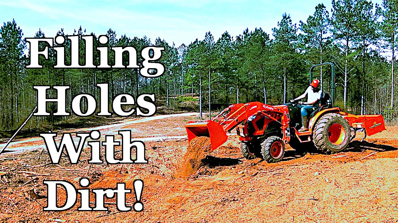 Using the Tractor Bucket to Move Dirt & the Box Blade to Make a Path to ...