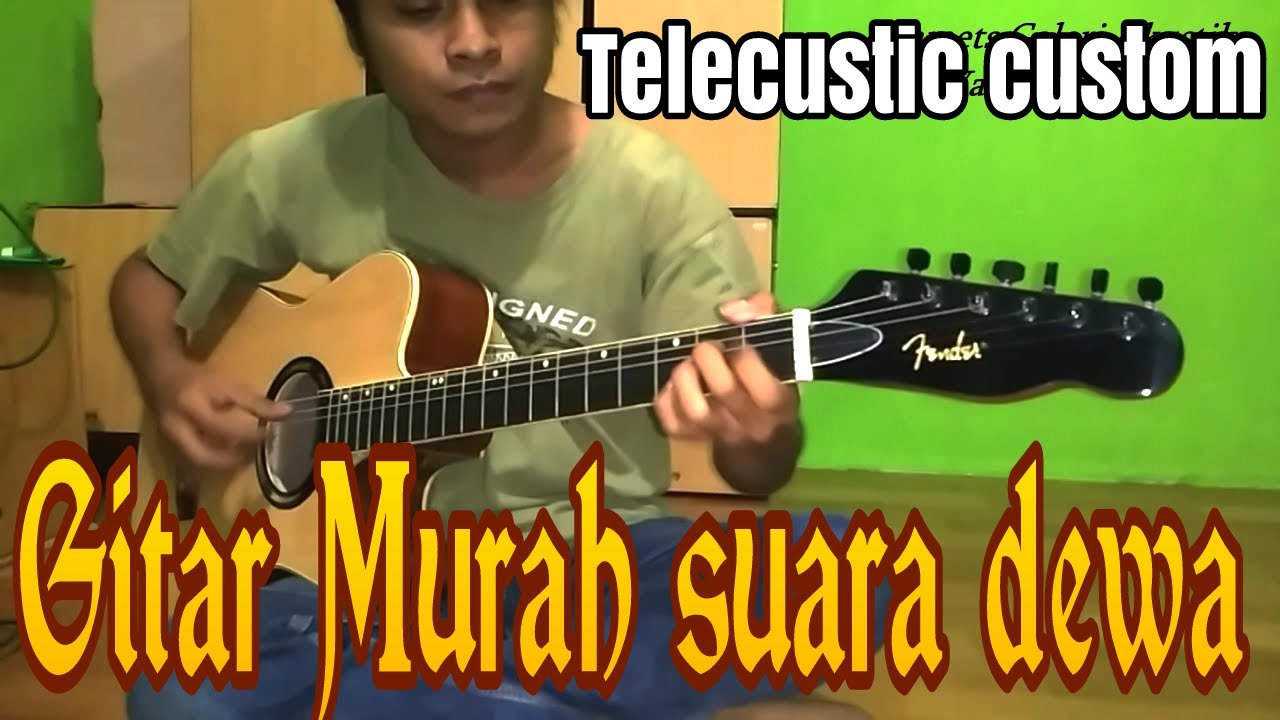 FENDER TELECUSTIK custom Harga 525.000 an. Gitar Suara Gurih - YouTube