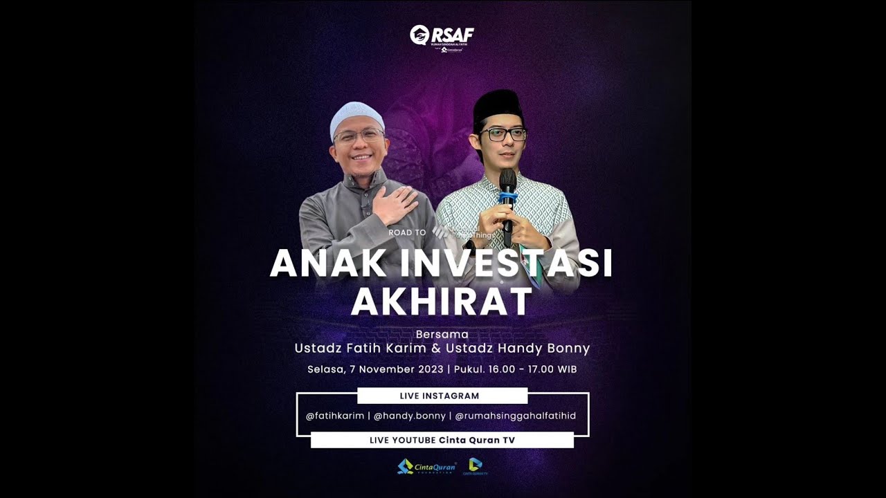 [LIVE] Anak Investasi Akhirat | bersama Ust Handy Bonny & Ust Fatih ...