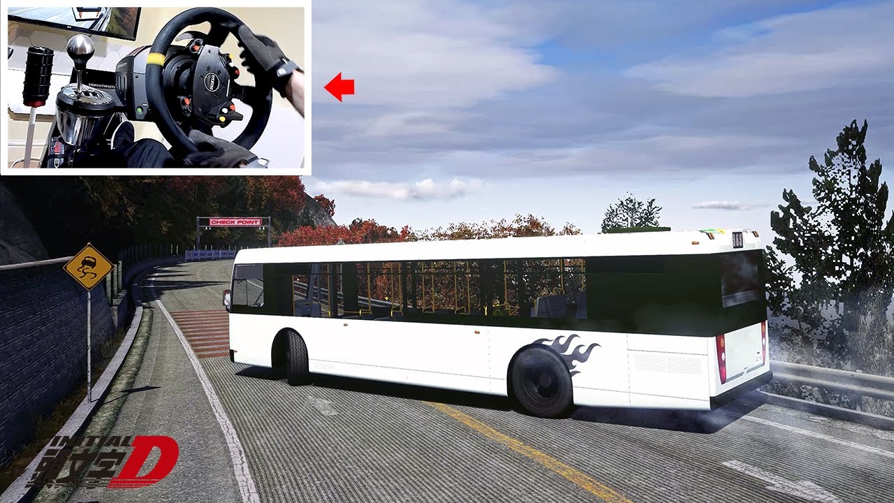 Crazy Bus Drifting Downhill Touge (Steering Wheel Drifting) | Assetto ...